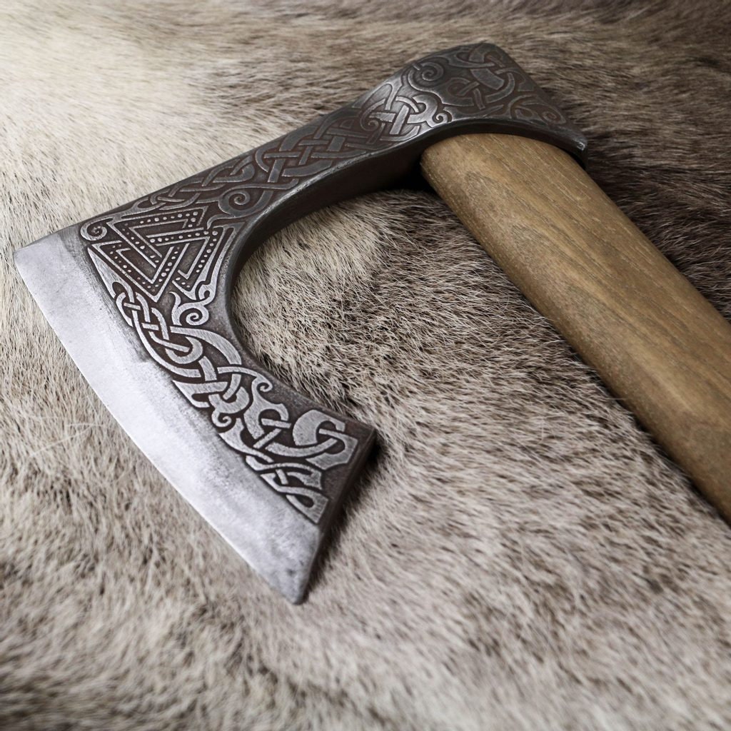 Viking Axe Valknut Axe Mythology Axe Hand Forged Axe - Etsy Canada