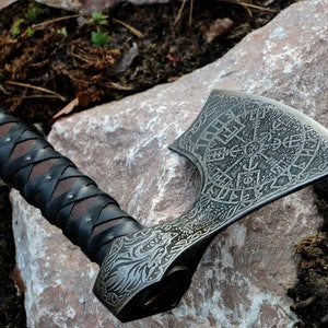 Etched Viking Axe Fenrir Axe Mythology Axe Hand Forged Axe Handmade Axe ...