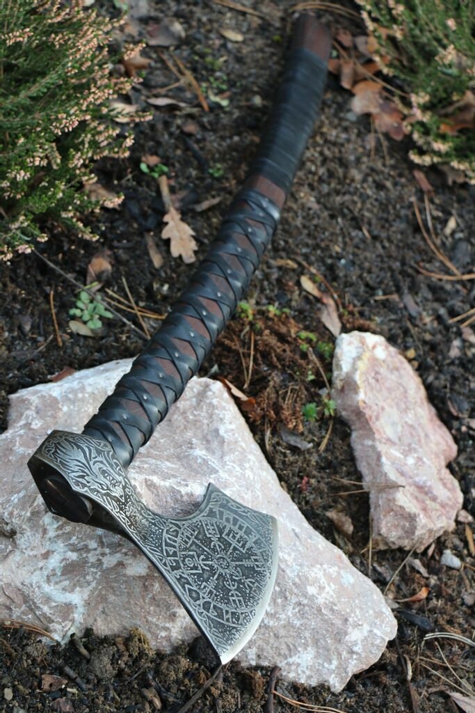 Etched Viking Axe Fenrir Axe Mythology Axe Hand Forged - Etsy