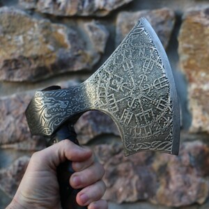 Etched Viking Axe Fenrir Axe Mythology Axe Hand Forged Axe Handmade Axe ...