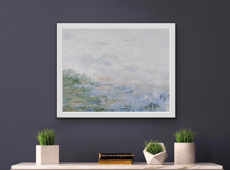 Abstract Lake Landscape Print Pastel Modern Landscape Print - Etsy