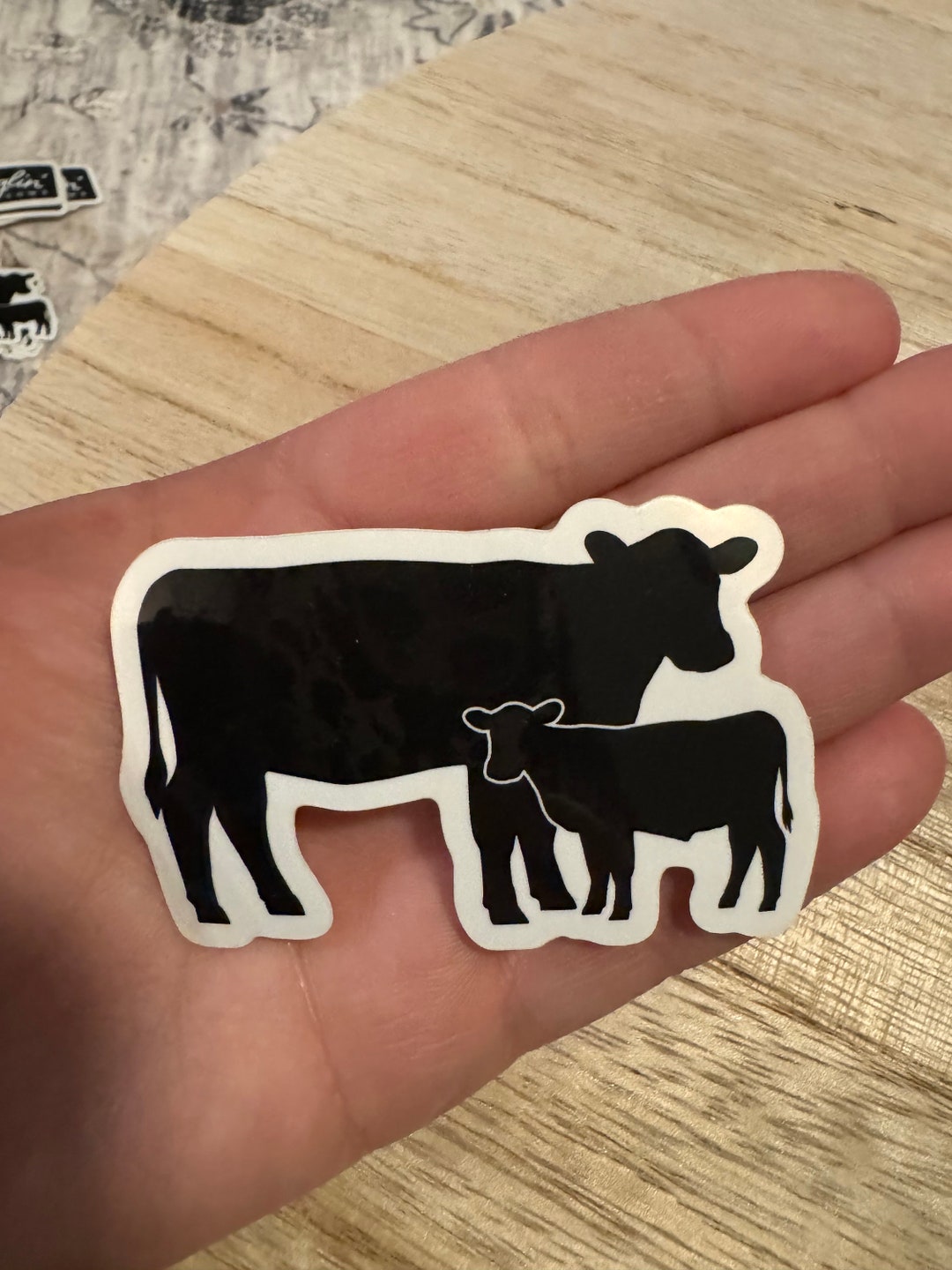 Cow and Calf Sticker | Sticker| Decal | Water Bottle Sticker| Farm| Cow ...