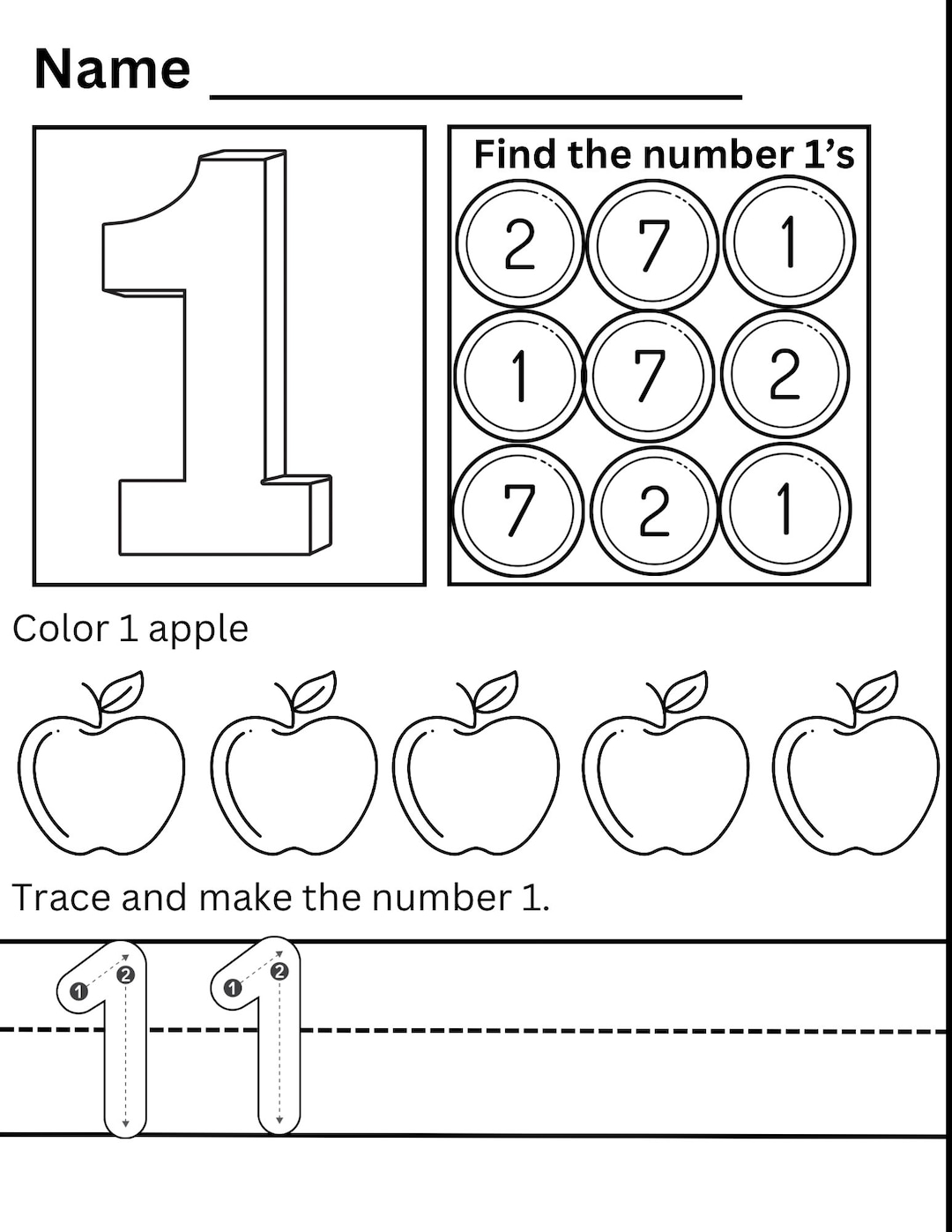 1-10 Pre-k Worksheet, Preschool, Kindergarten, Worksheet, Count and ...