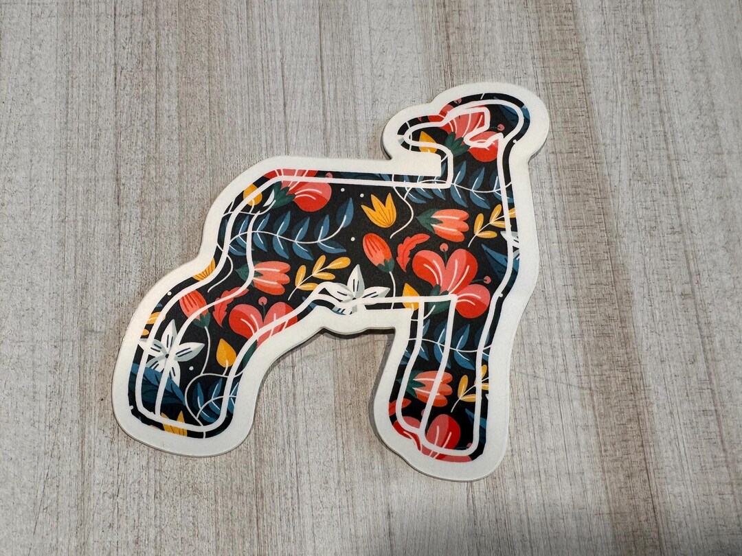 Floral Show Lamb Sticker| Decal| Water Bottle Sticker| Show Animal ...