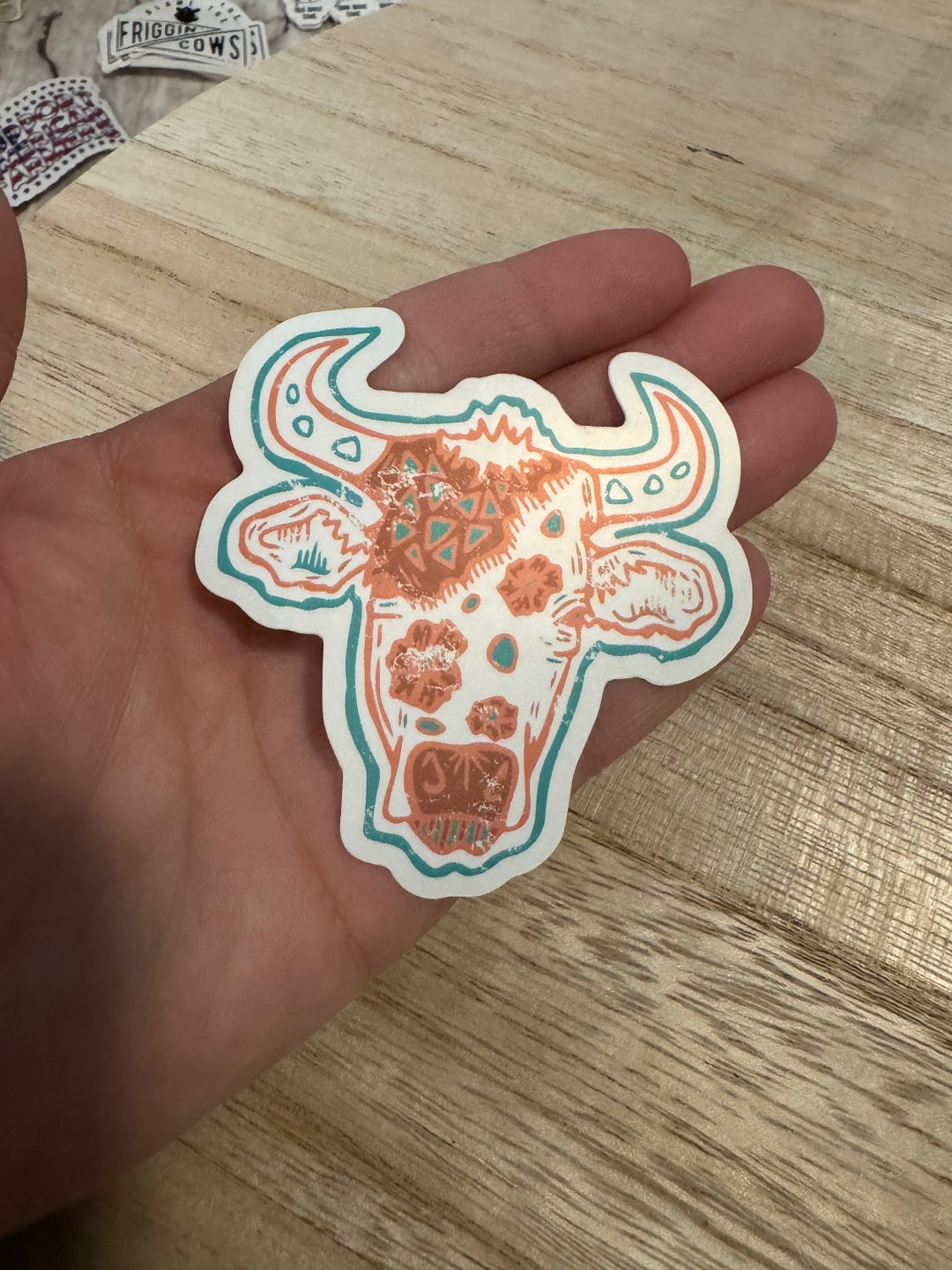 Aztec Cow Sticker | Dairy Farm Decal - Etsy