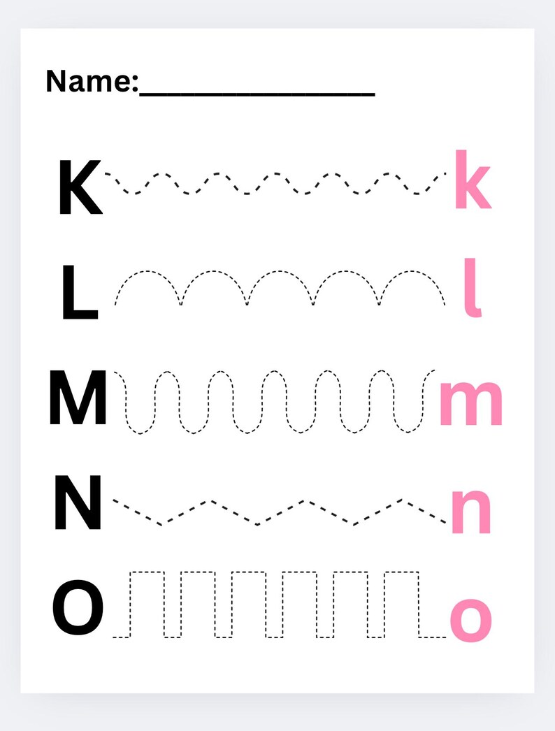 ABC Tracing Worksheet, Preschool, Kindergarten (digital Download) - Etsy