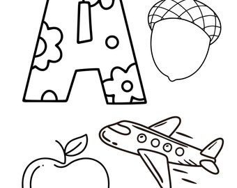 Alphabet Coloring Book, Children Coloring, Abc's, Letter Sounds, Pre-k ...