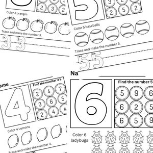 1-10 Pre-k Worksheet, Preschool, Kindergarten, Worksheet, Count and ...