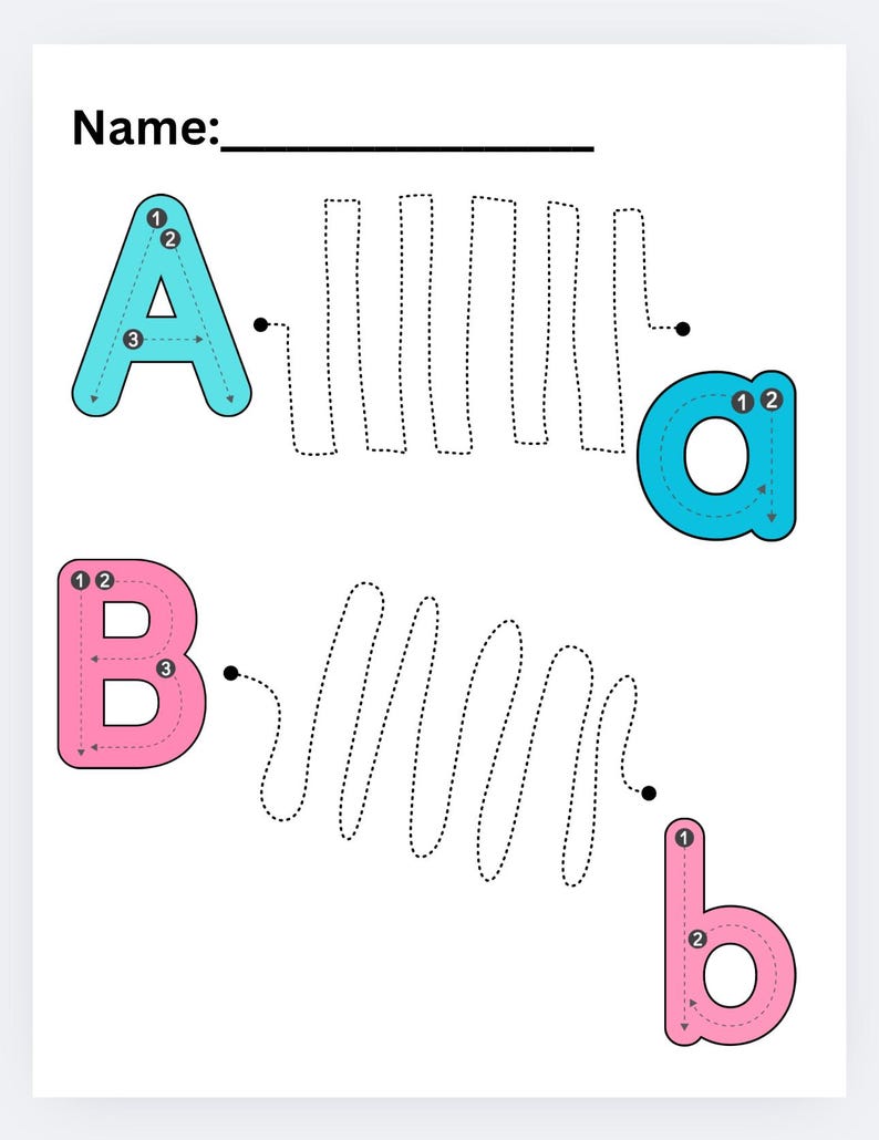 ABC Tracing Worksheet, Preschool, Kindergarten (digital Download) - Etsy