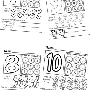 1-10 Pre-k Worksheet, Preschool, Kindergarten, Worksheet, Count and ...