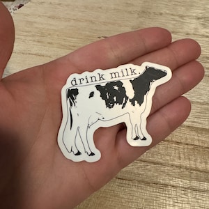 Drink Milk Sticker Decal Water Bottle Sticker Dairy Cow Farm Cow Pet ...