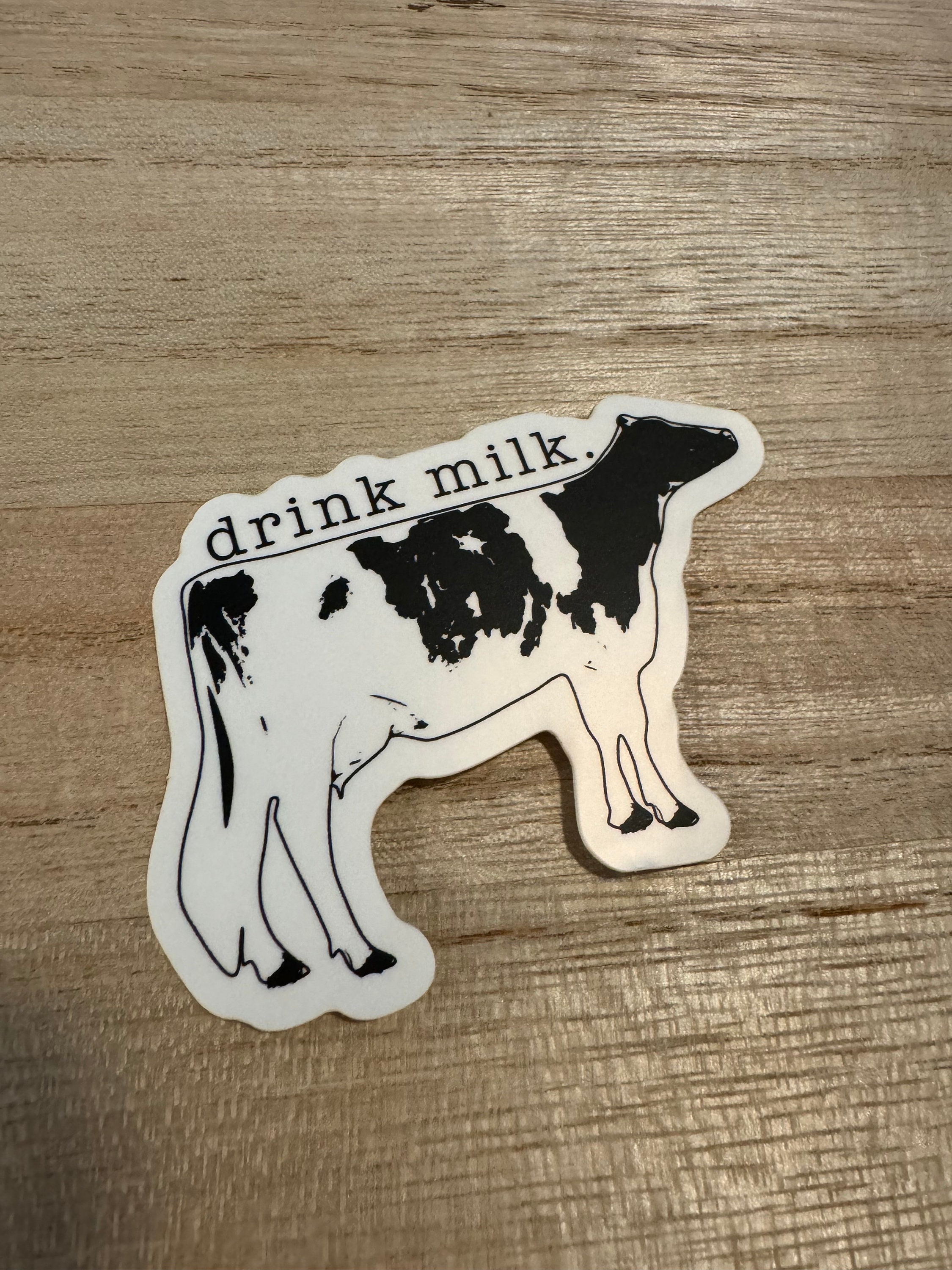 Drink Milk Sticker| Decal| Water Bottle Sticker| Dairy Cow| Farm| Cow ...