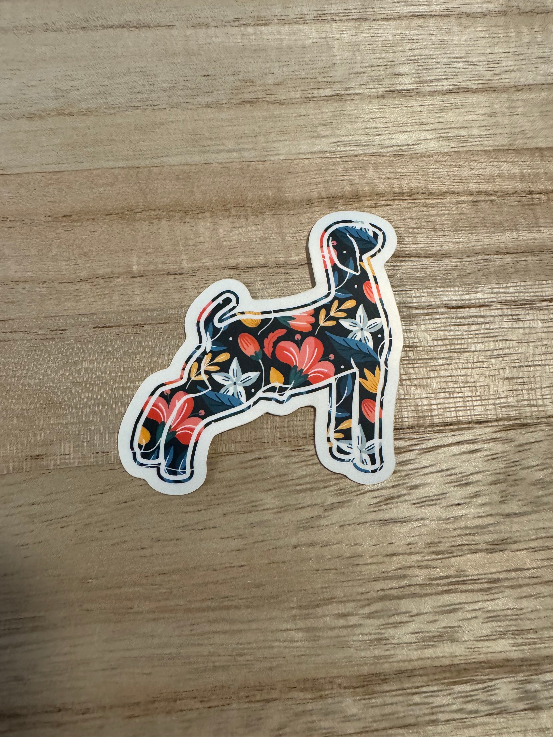 Floral Show Goat Sticker| Decal| Water Bottle Sticker| Show Animal ...