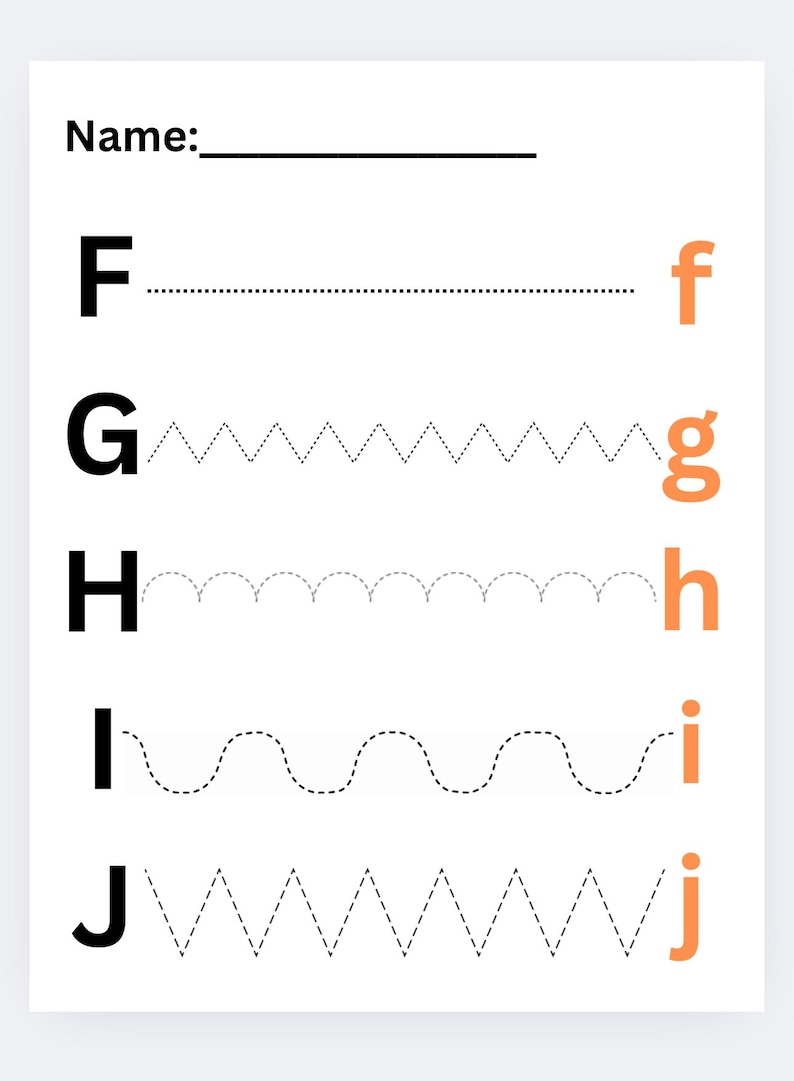 ABC Tracing Worksheet, Preschool, Kindergarten (digital Download) - Etsy