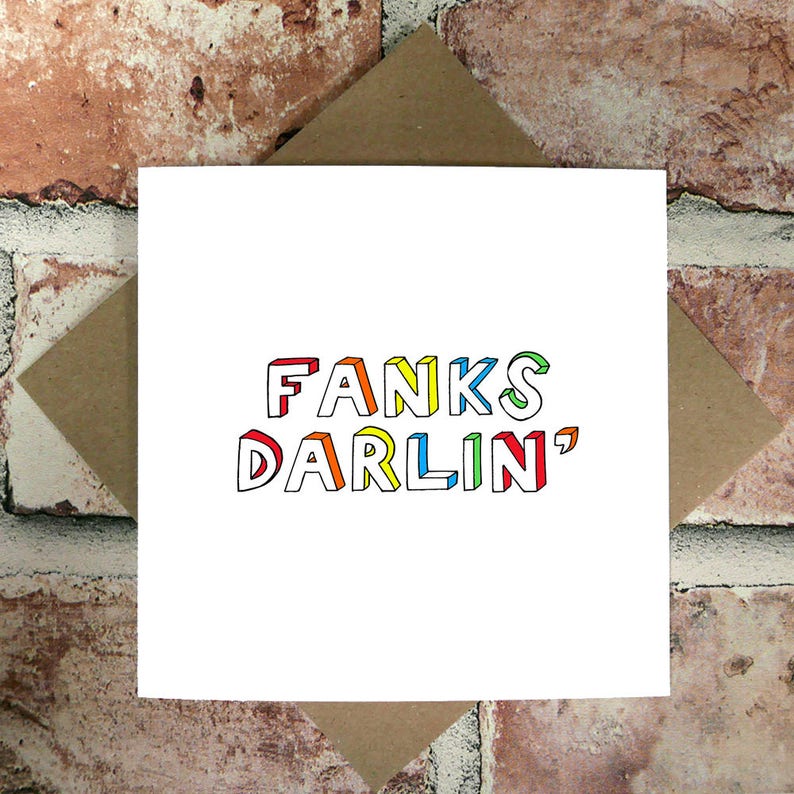 Fanks Darlin' - Thank You Cards - Funny Thank You Cards - Thank You ...