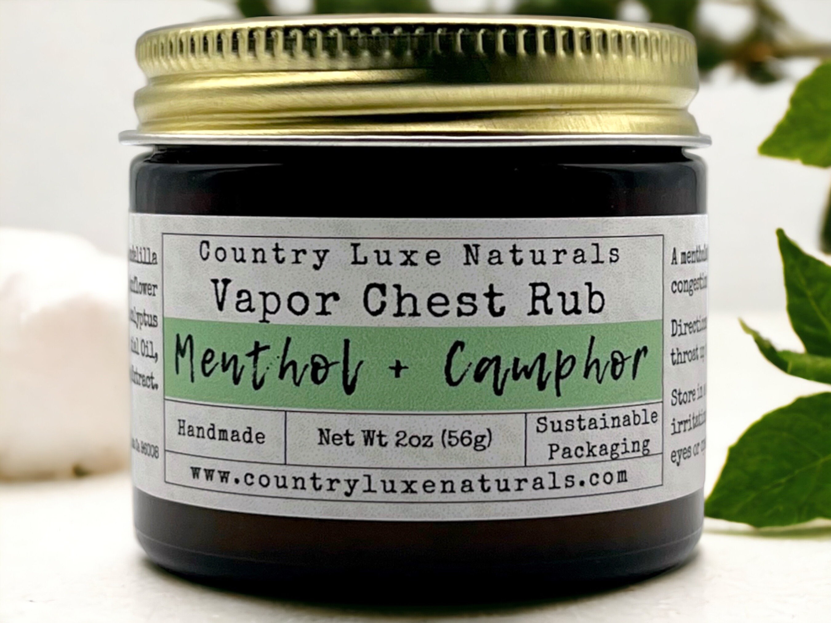 Menthol Camphor Vapor Chest Balm, Menthol Vapor Salve, Eucalyptus Chest ...