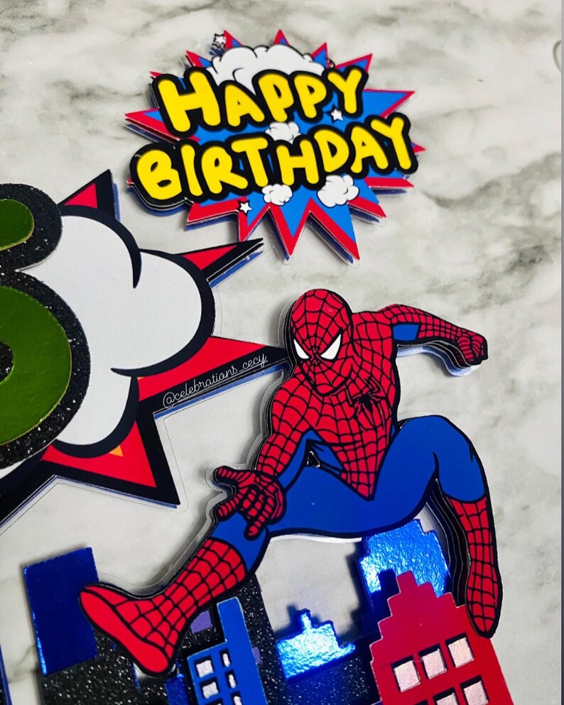 Superhero Cake Topper Comic Style Topper Personalized Cake Topper ...