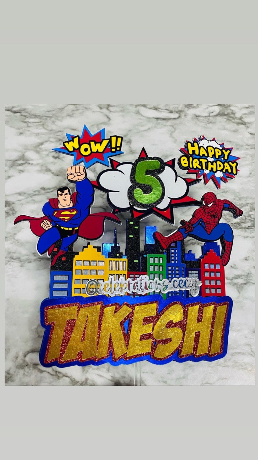 Superhero Cake Topper | Comic Style Topper| Personalized Cake Topper ...