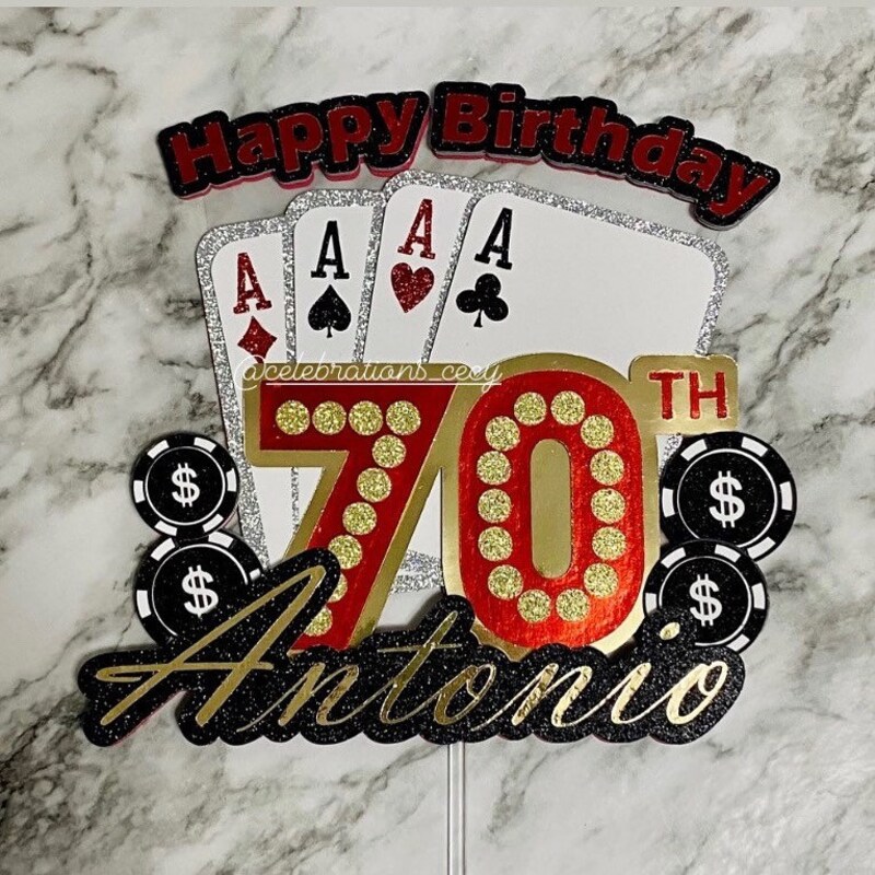 Playing Card Cake Topper - Etsy