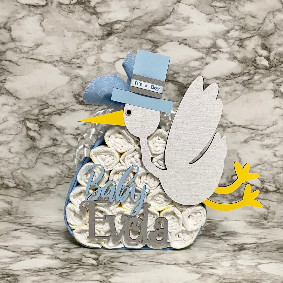 Stork Diaper Cake/special Delivery/it’s a BOY/ More Blanket Options. - Etsy
