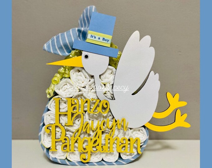 SPECIAL DELIVERY STORK - Diaper Cake - Assembled/kit - Centerpiece/gift ...