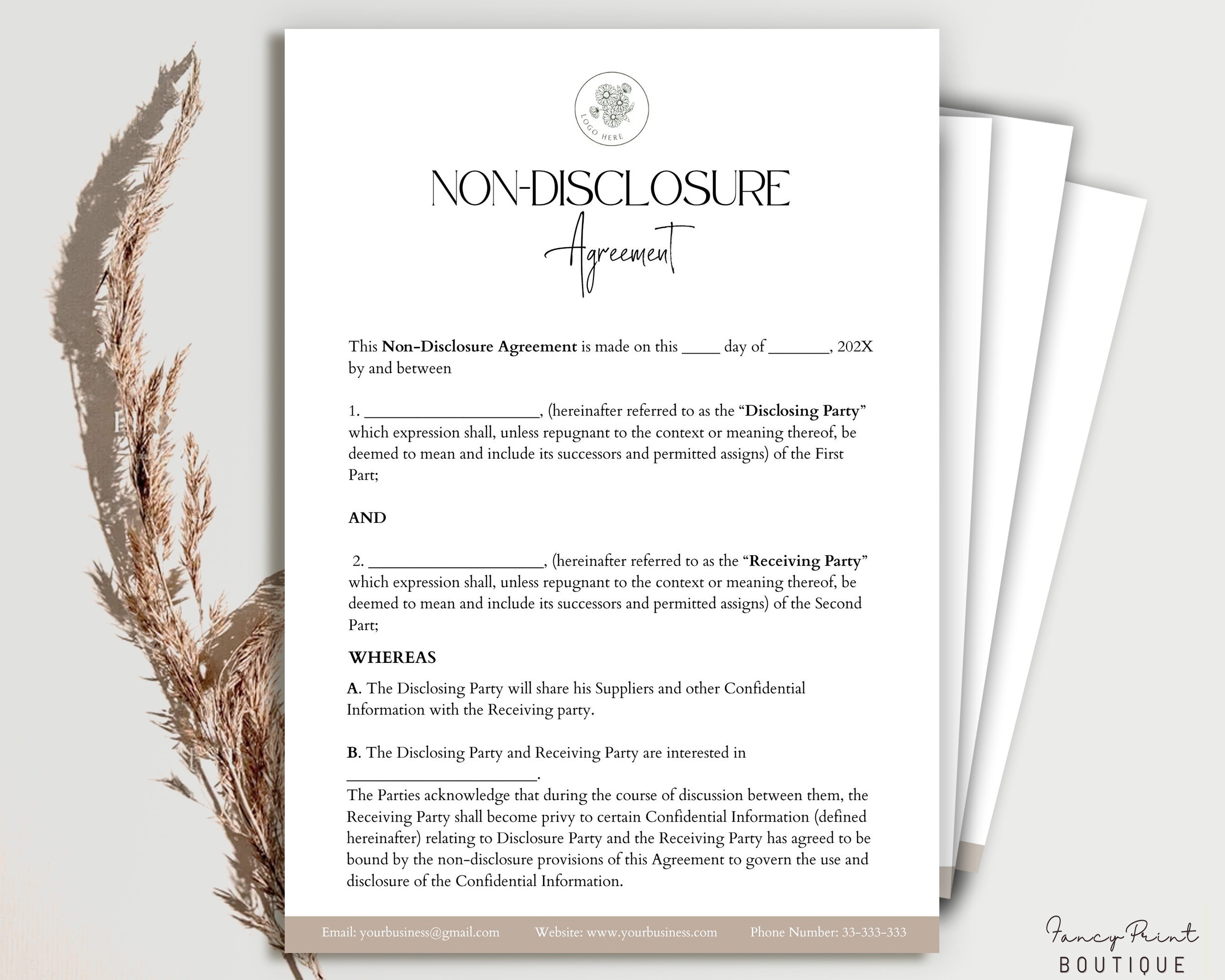 Supplier Confidentiality Agreement Template