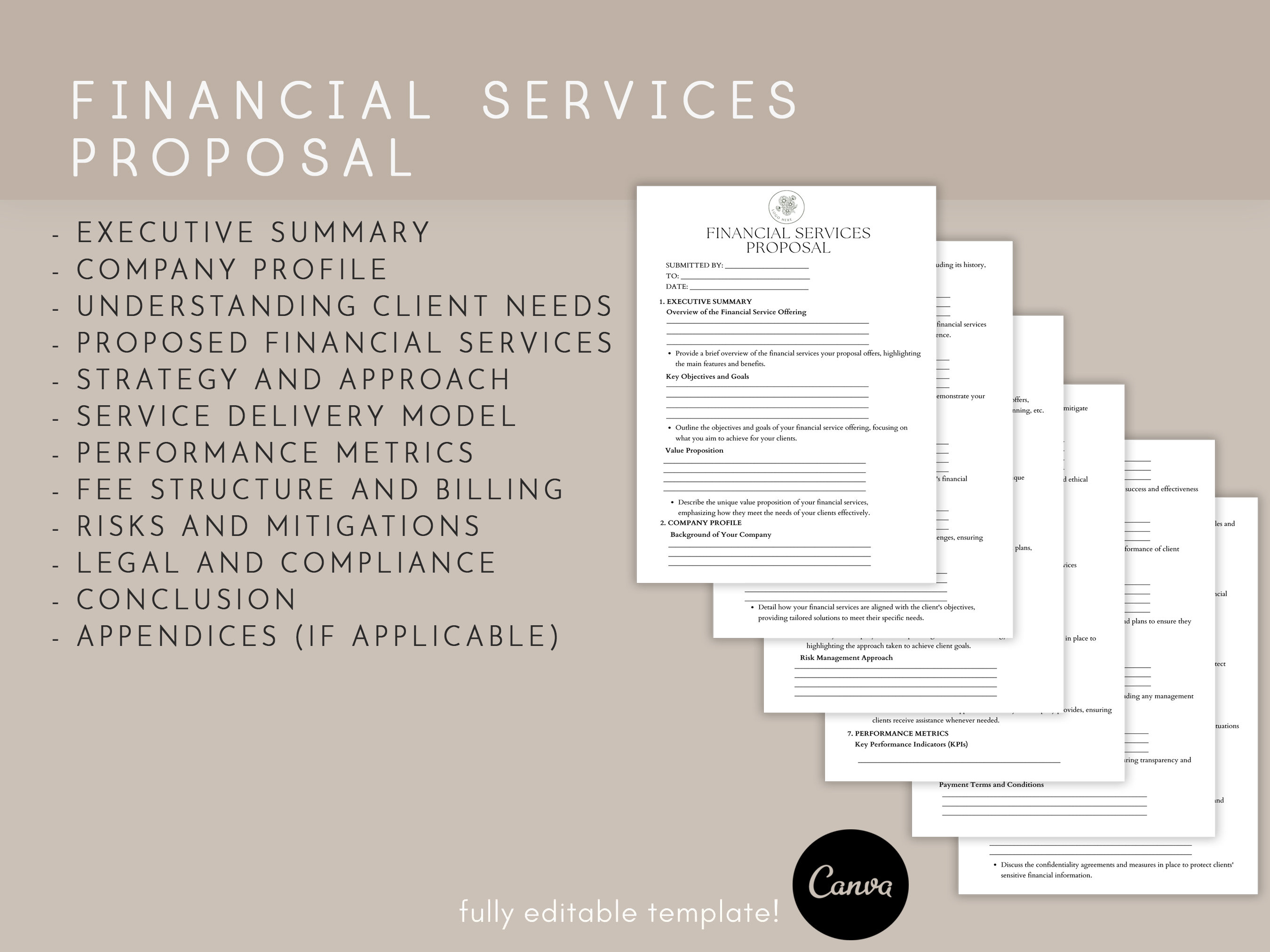 Financial Services Proposal Template, Editable Financial Services Form ...