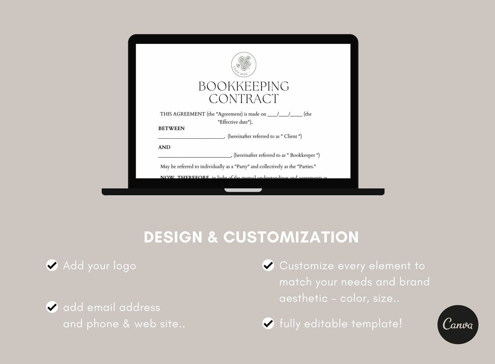 Bookkeeping Contract, Bookkeeping Services Agreement, Bookkeeping ...