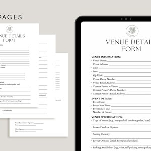 Venue Details Form Template, Venue Information Form, Pdf, Canva - Etsy