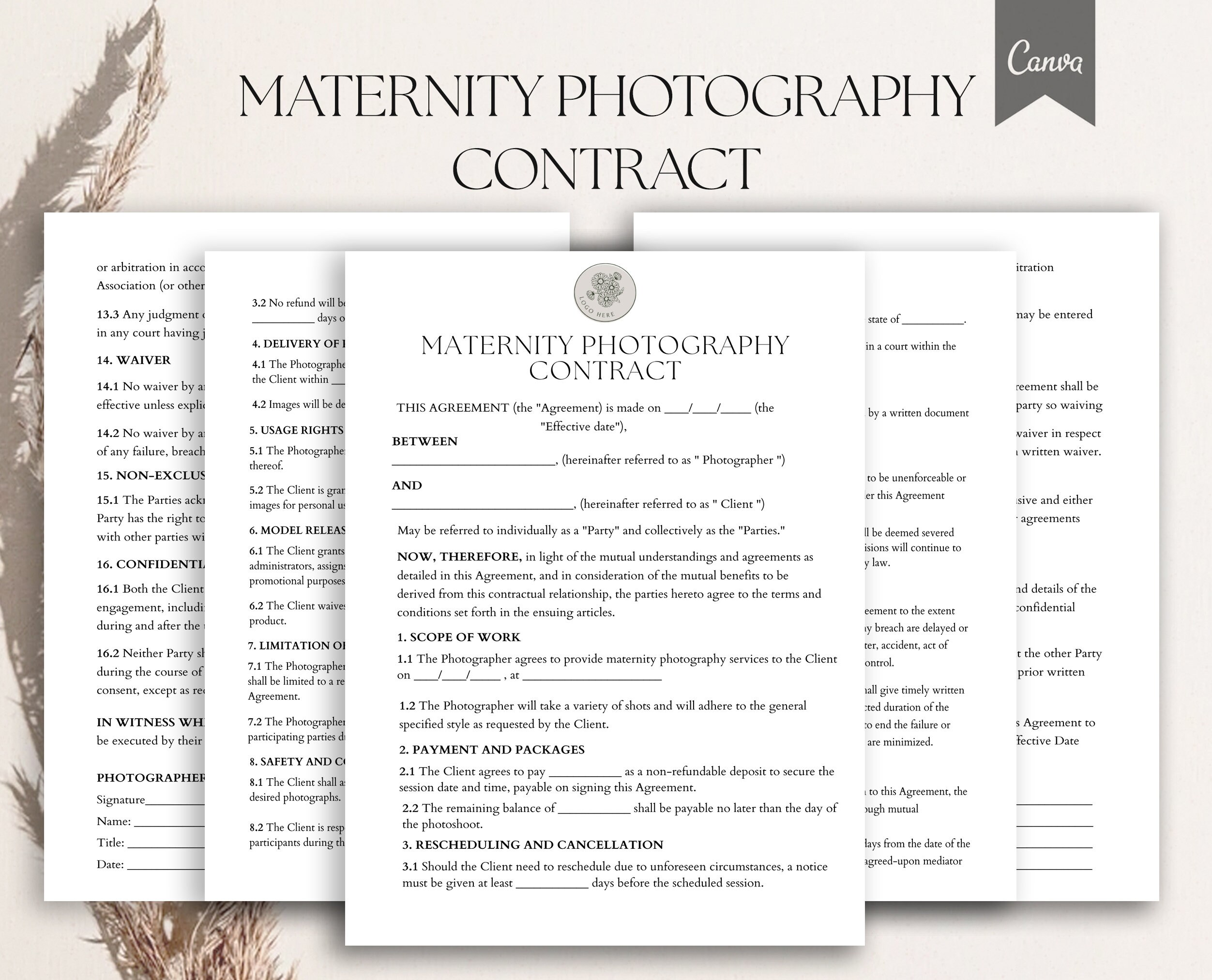 Maternity Photography Contract Template, Maternity Photography Form ...