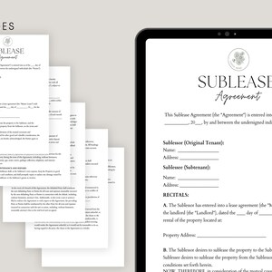 Editable Sublease Agreement, Customizable Sublease Template, Sublease ...