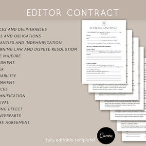 Editor Contract Template, Editing Services Contract ,editorial Services ...