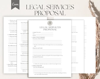 Legal Services Proposal Template - Etsy