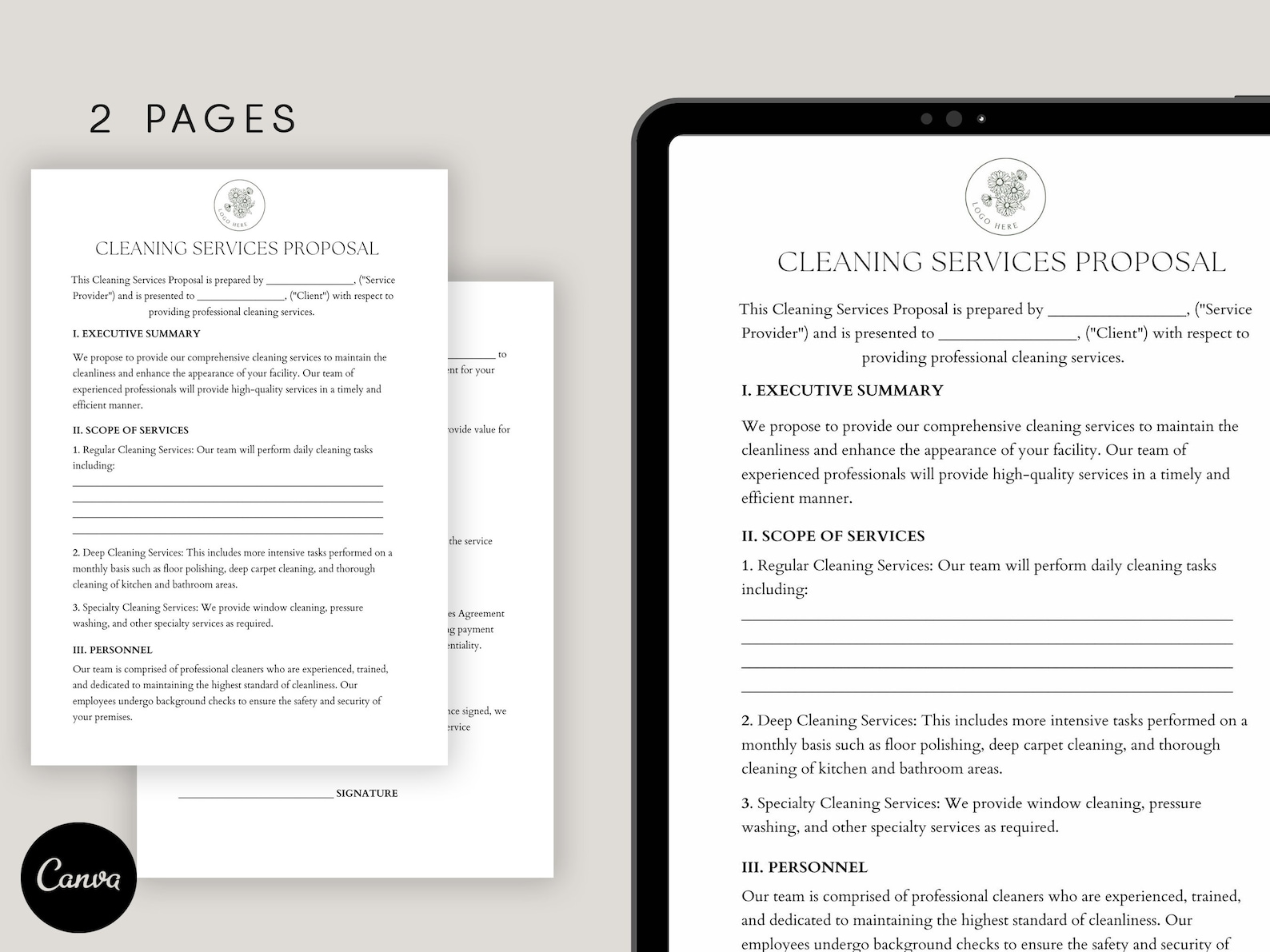 Editable Cleaning Proposal Template, Cleaning Business Proposal ...
