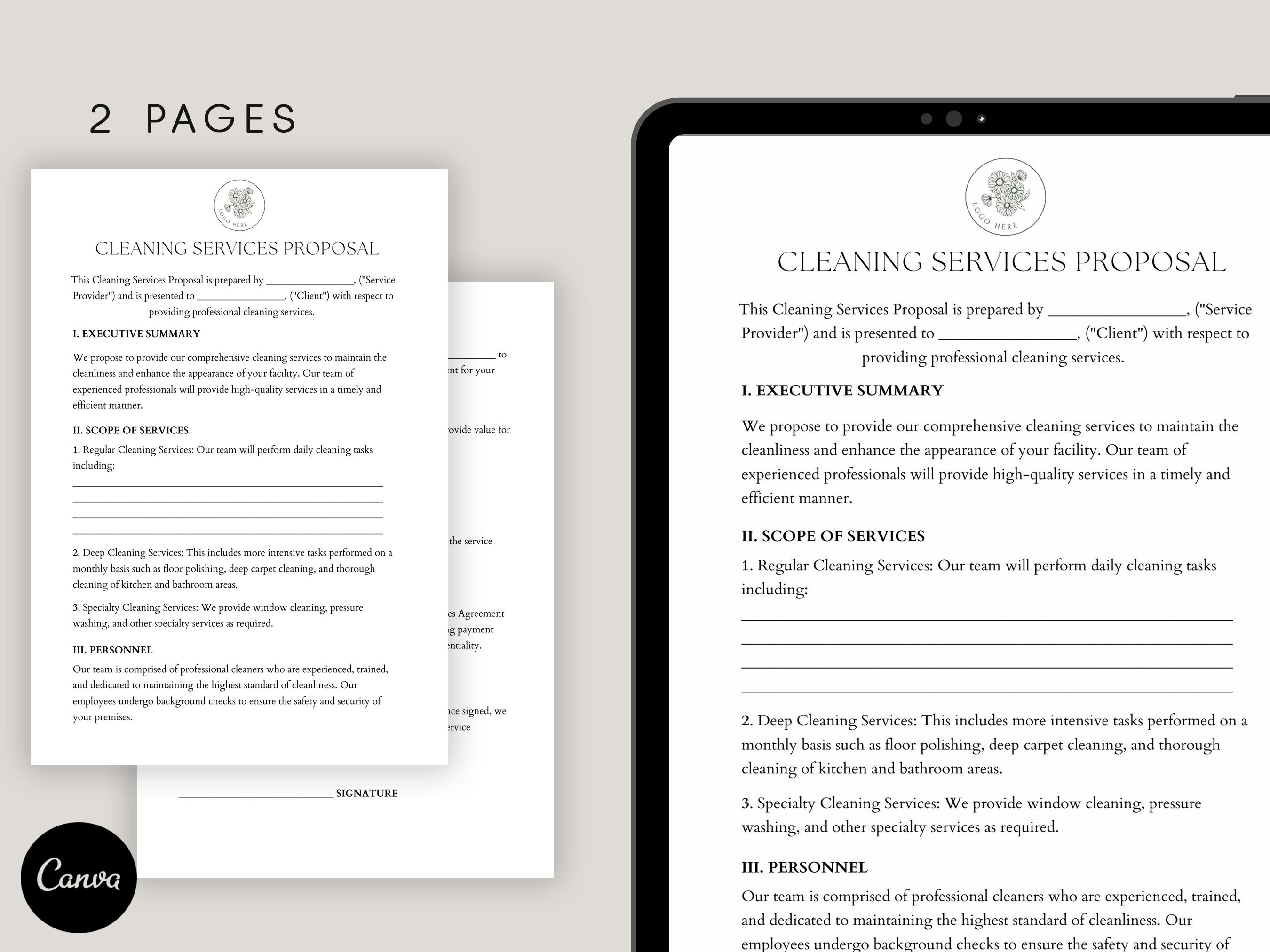 Editable Cleaning Proposal Template, Cleaning Business Proposal ...