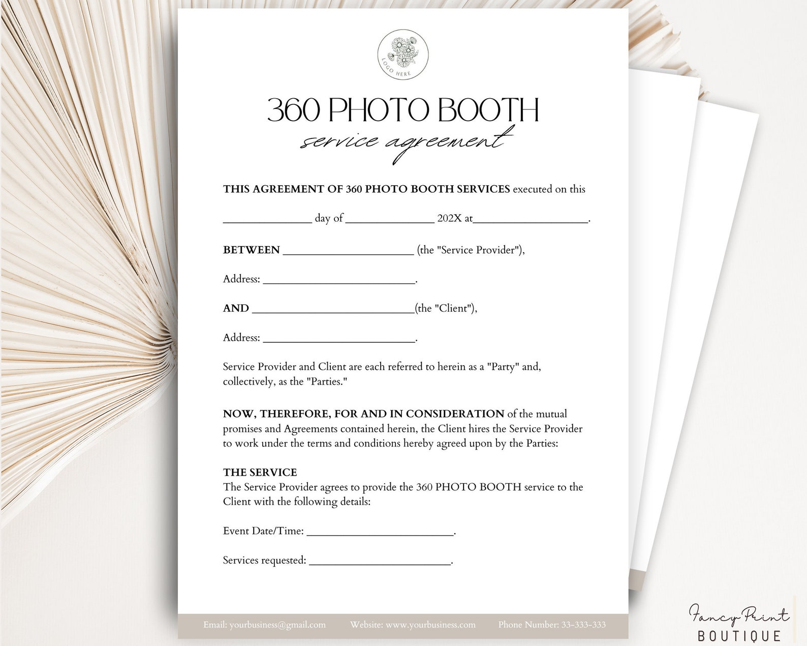 360 Photo Booth Contract Template, 360 Photo Booth Agreement Template ...