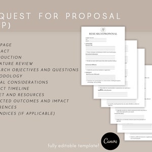 Research Proposal Template, Form Pdf, Canva - Etsy