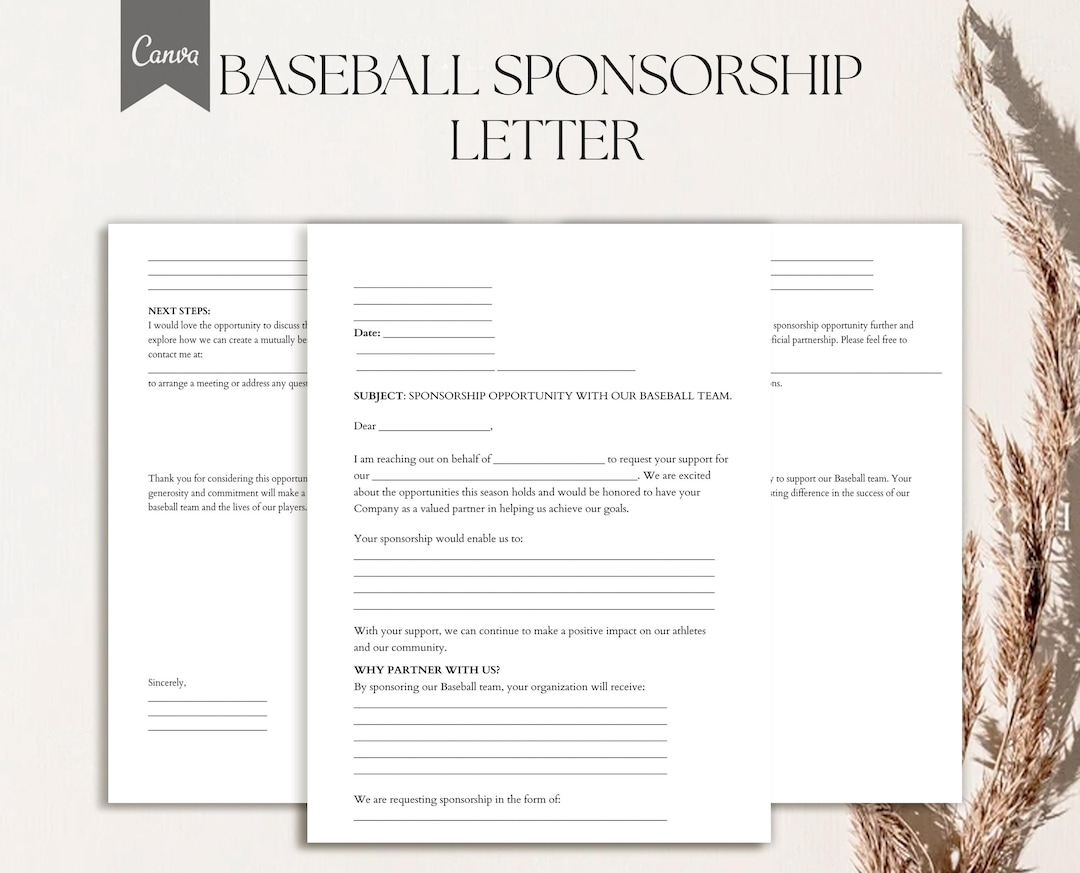 Sponsorship Request Letter Template, PDF, Canva - Etsy