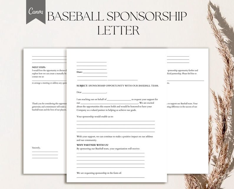 Sponsorship Request Letter Template, PDF, Canva - Etsy