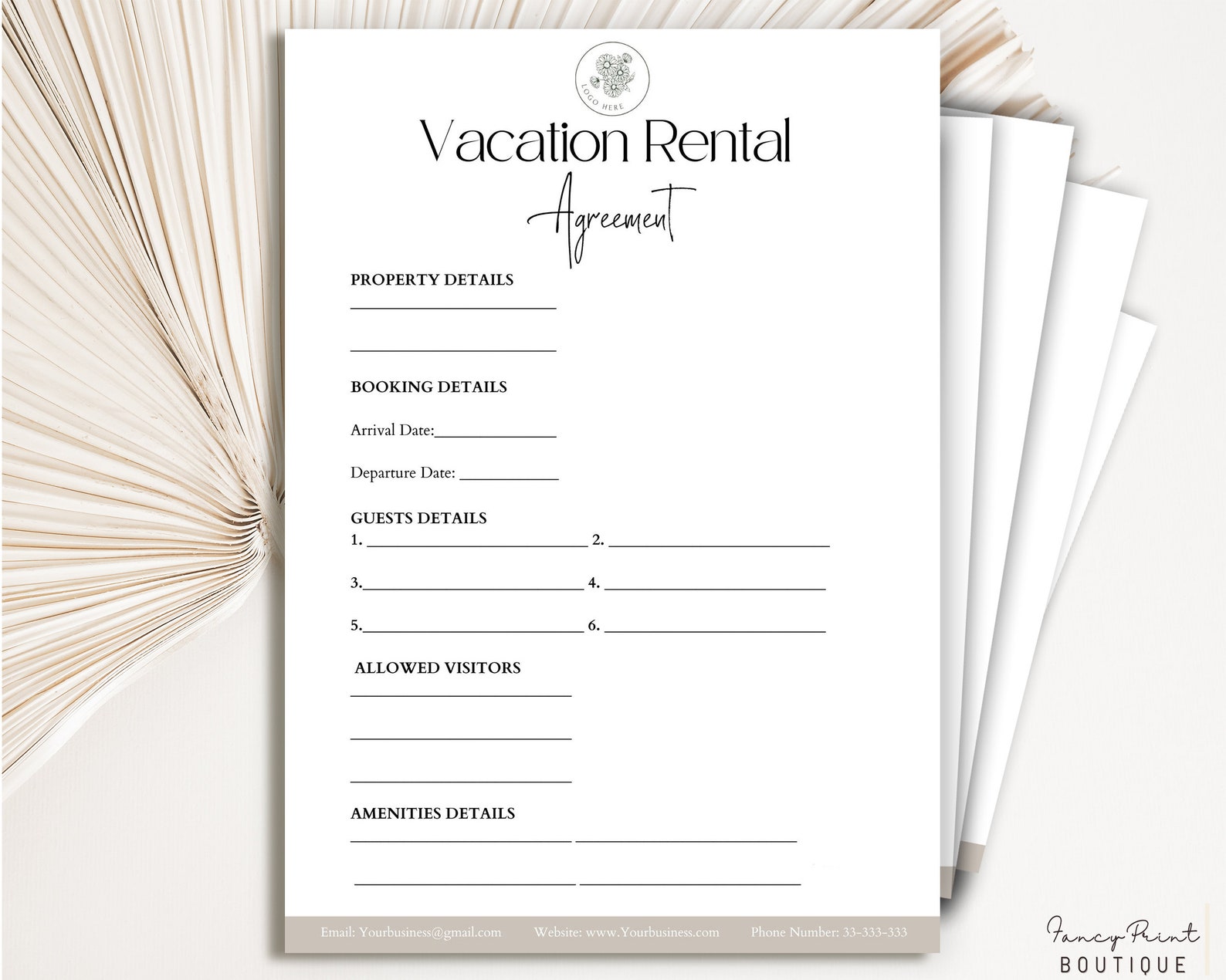 Editable Short Term Rental Agreement Template, Vacation Rental ...