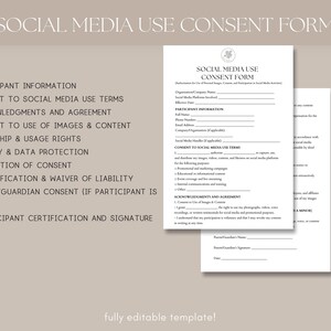 Social Media Use Consent Form Template,social Media Consent Agreement ...