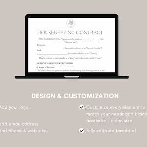 Housekeeping Contract Template, Housekeeping Services Agreement, Maid ...
