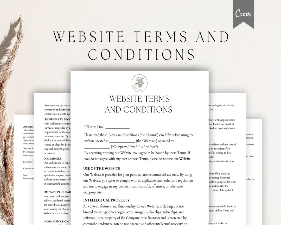 Website Terms and Conditions, Website Disclaimers, Terms and Conditions ...