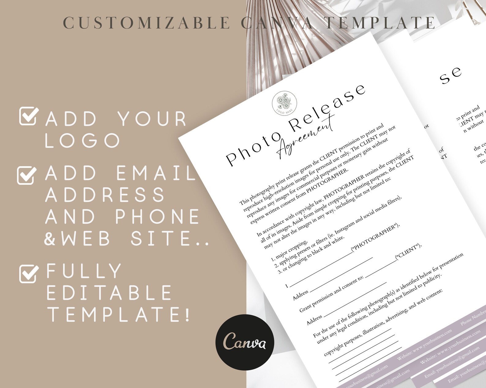 Professional Photography Print Release Agreement Template, Photo Print ...