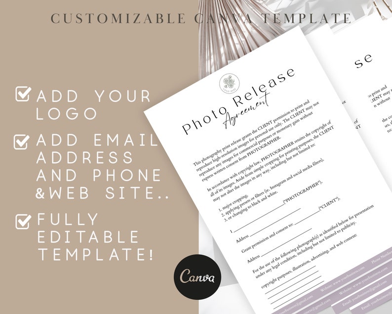 Professional Photography Print Release Agreement Template, Photo Print ...