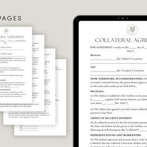 Editable Collateral Agreement Template, Form of Collateral Agreement ...