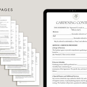 Gardening Contract Template, Garden Maintenance Contract, Landscaping ...