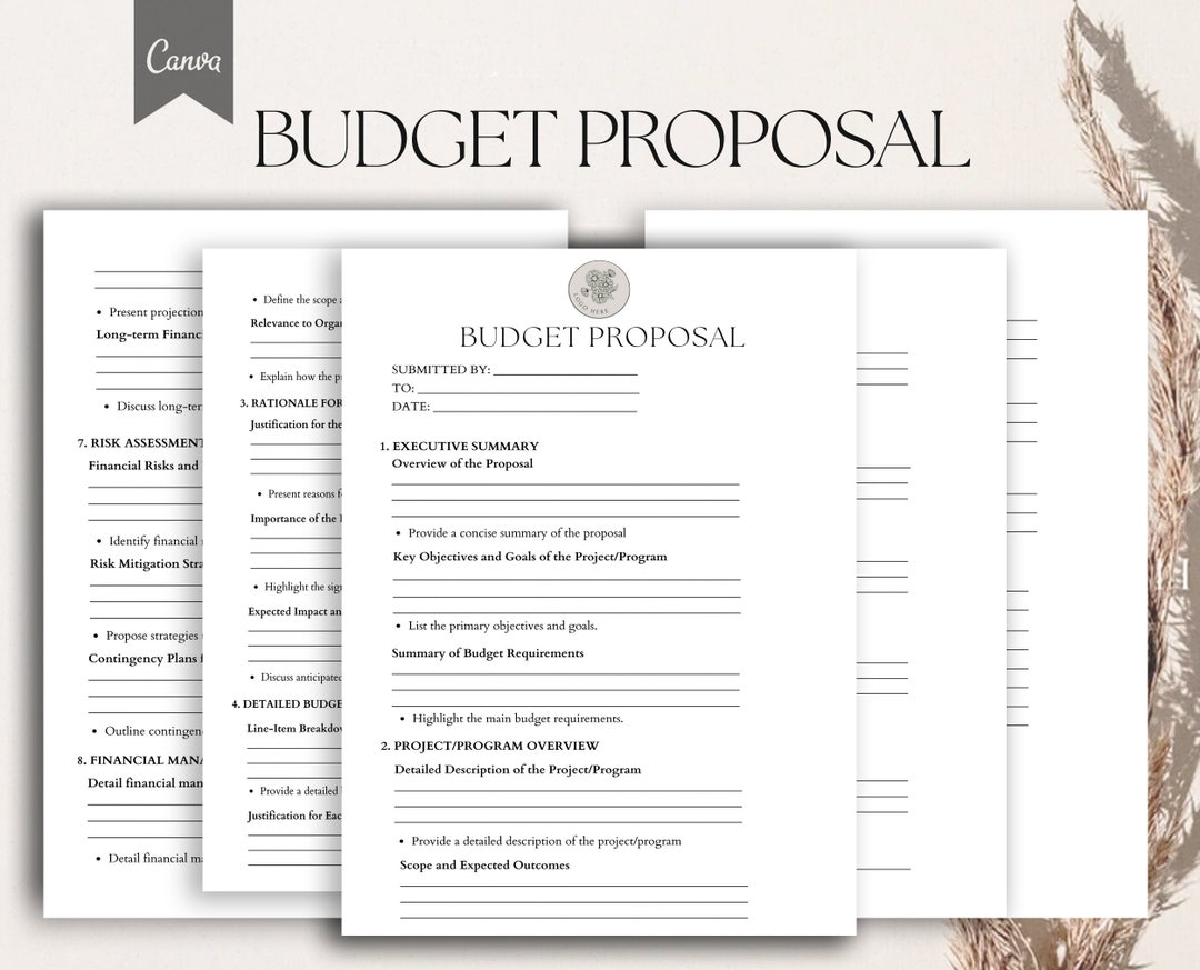 Budget Proposal, Project Budgeting Form, Financial Proposal Template ...
