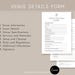 Venue Details Form Template, Venue Information Form, Pdf, Canva - Etsy