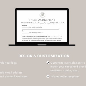 Editable Trust Agreement Template, Trust Contract Forms, Living Trust ...